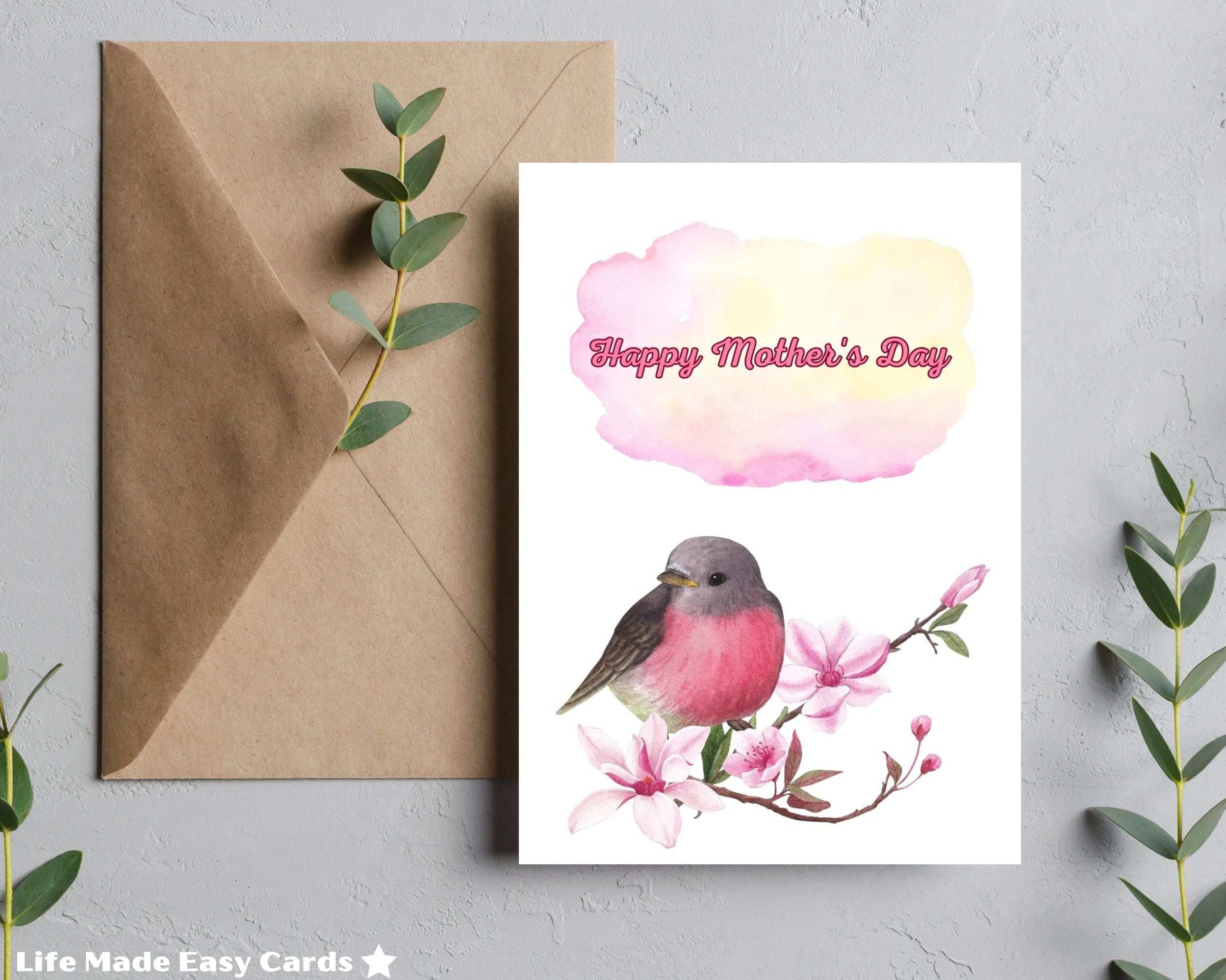 Happy Mothers Day Printable Card, Digital Mothers Day Card, Instant ...