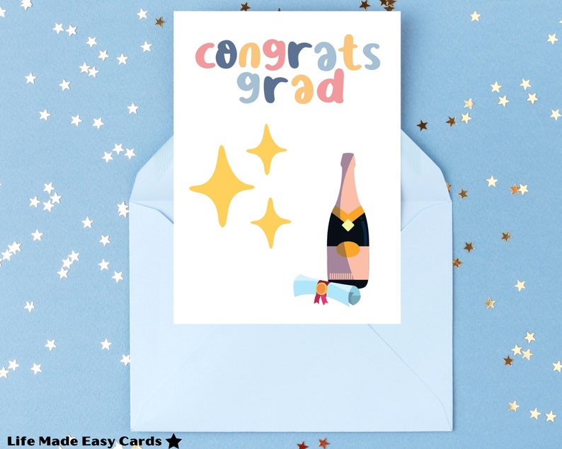 Printable Graduation Card, Congrats Grad, Congratulations Graduate ...