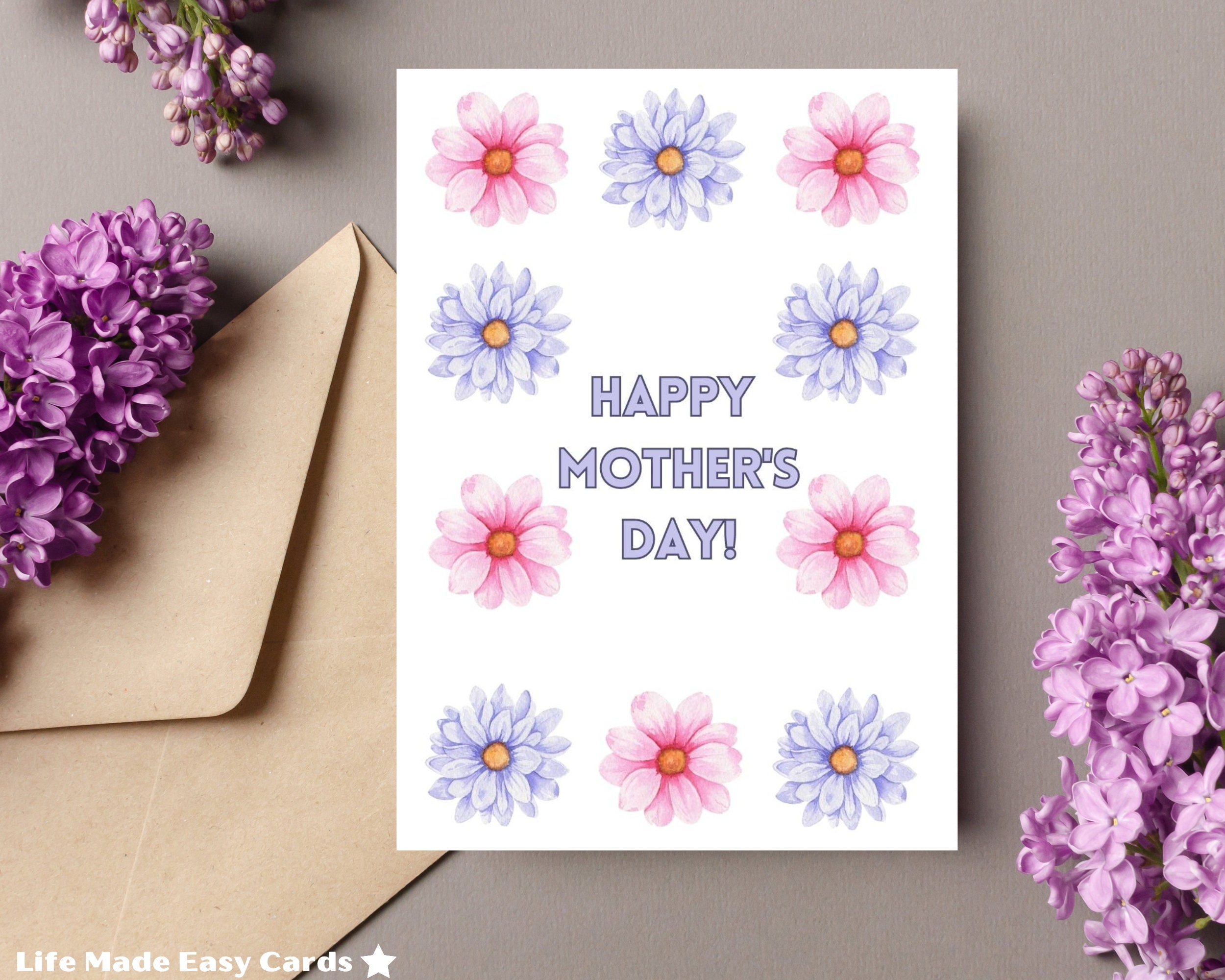 Happy Mothers Day Printable Card, Digital Mothers Day Card, Instant ...