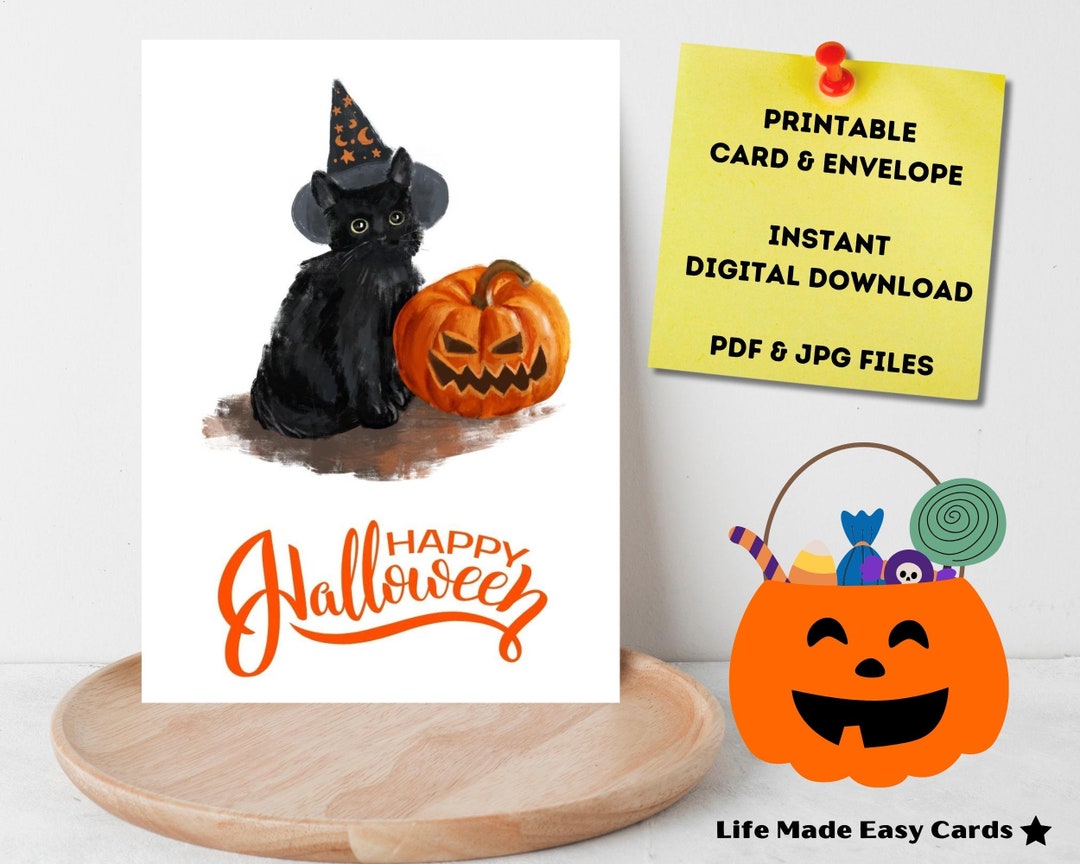Happy Halloween Card | Greeting Card Halloween | Printable Card and ...