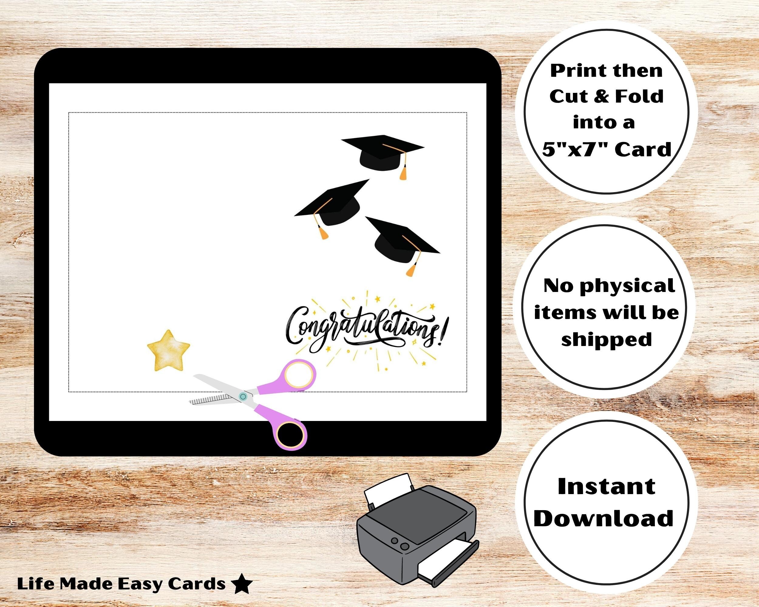 Printable Graduation Card, Congratulations Card, Congrats Grad Card ...