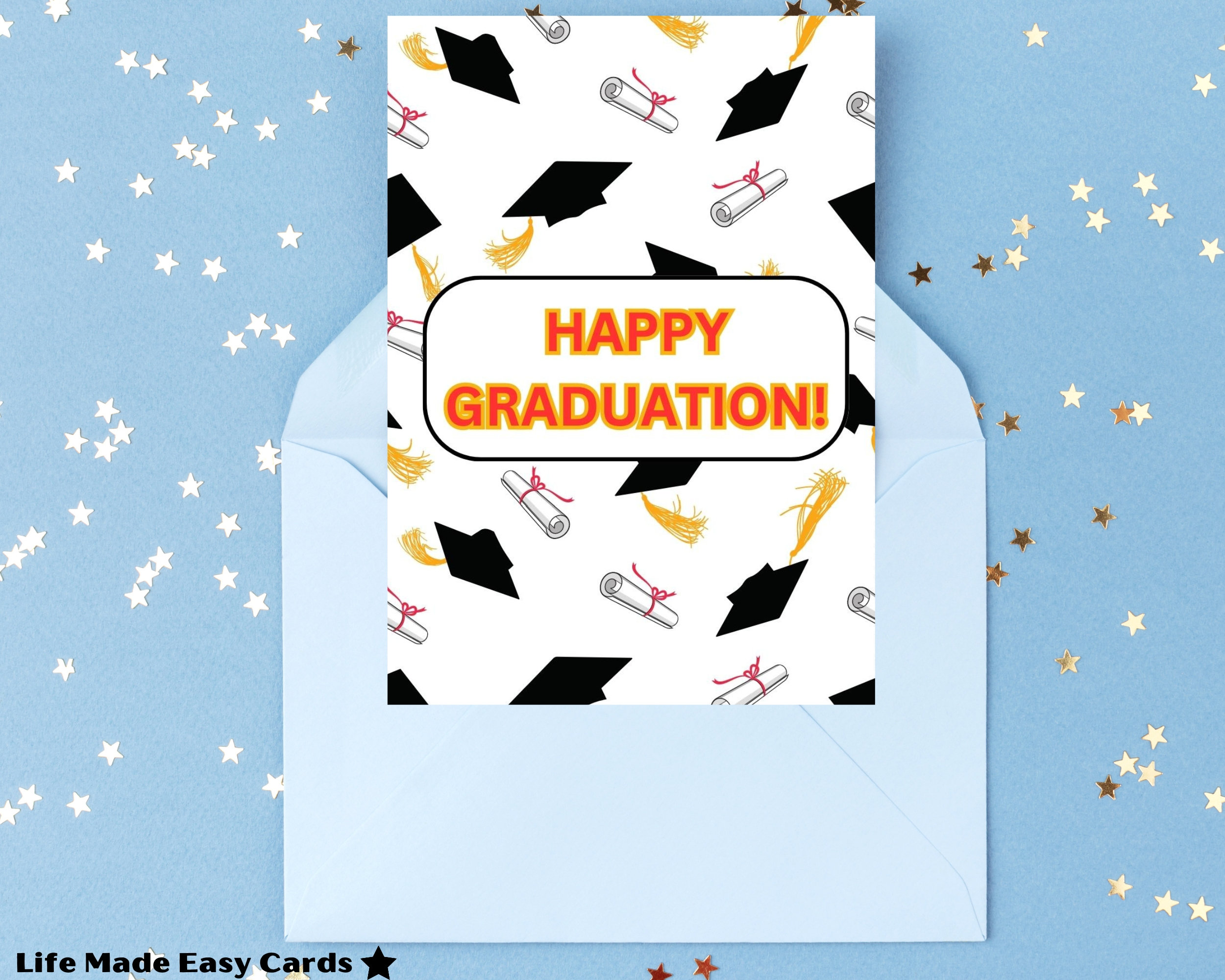 Printable Graduation Card, Digital Download Card, Happy Graduation Card ...
