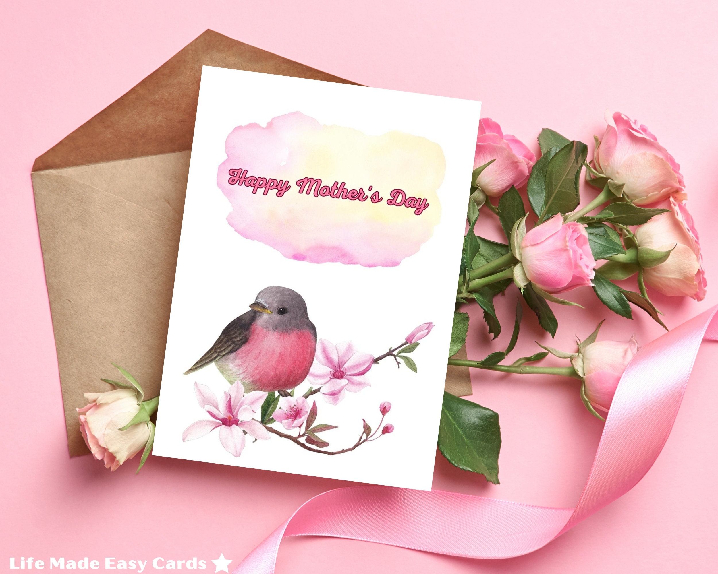 Happy Mothers Day Printable Card, Digital Mothers Day Card, Instant ...