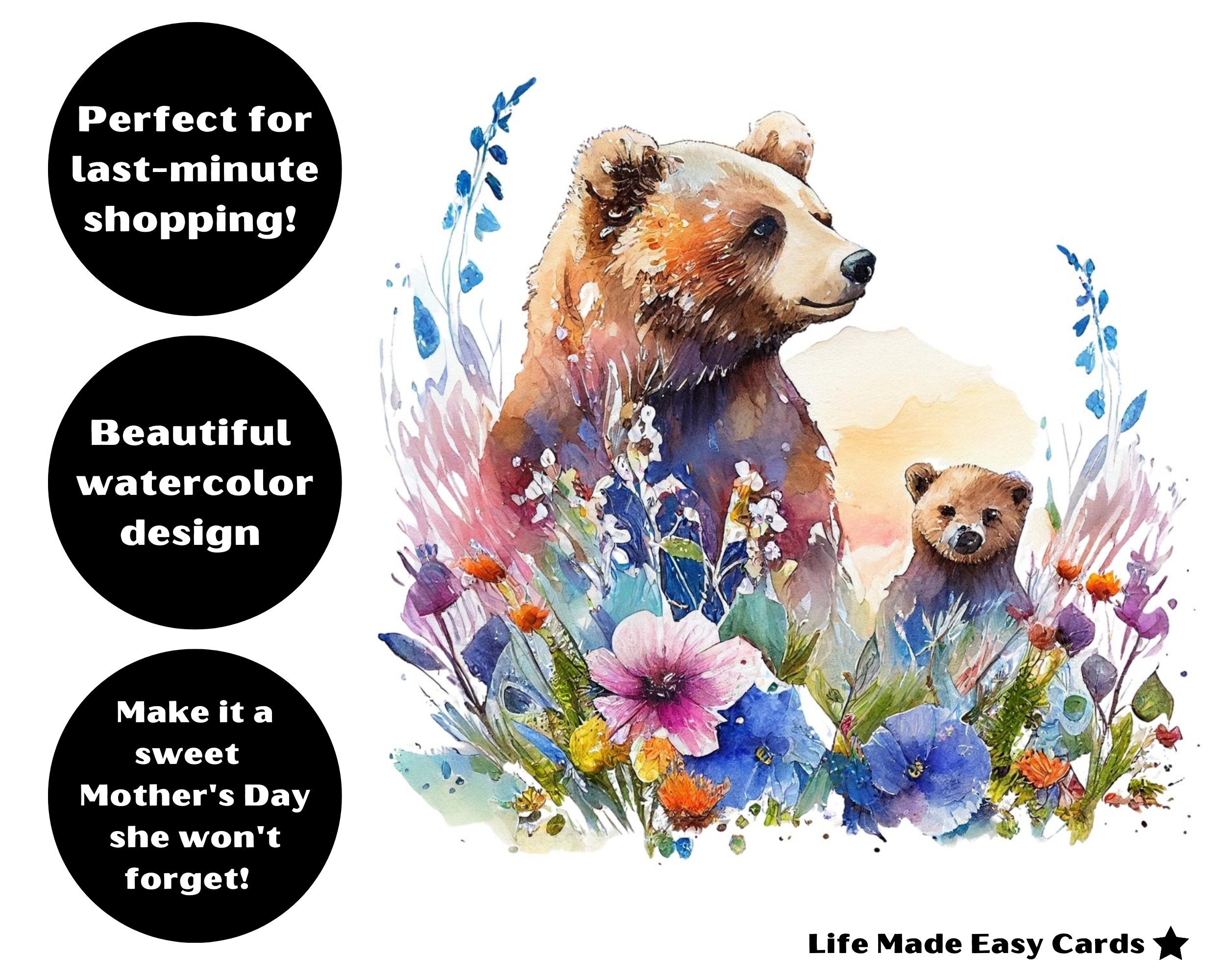 Printable Mothers Day Card, Digital Mothers Day Card, Mama Bear Card ...