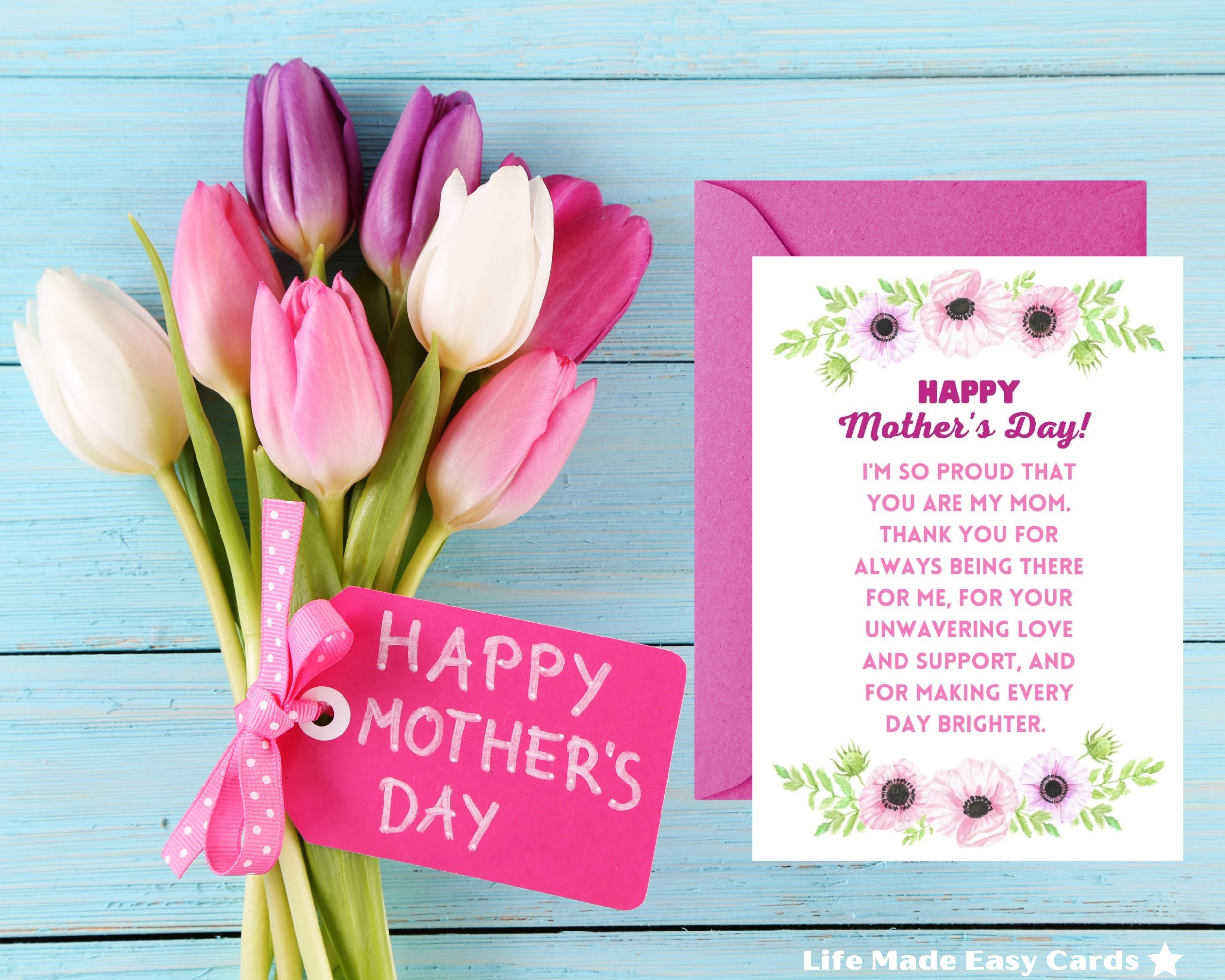 Mothers Day Card Printable Happy Mothers Day Card Printable Digital