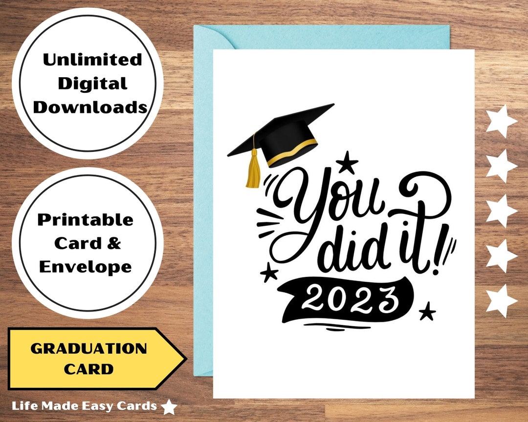 Printable Card, High School Graduation Card, Graduation Gifts ...