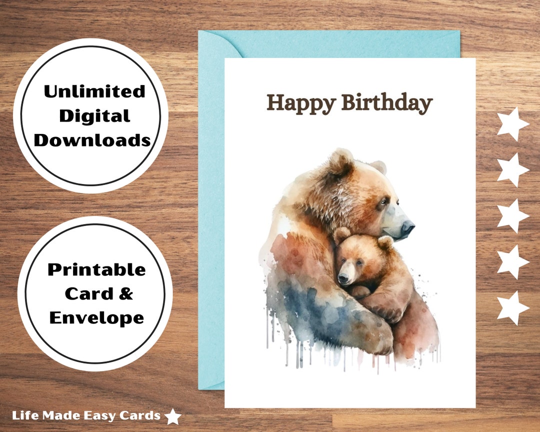 Birthday Card, Digital Card, Digital Download, Printable Card, Happy ...