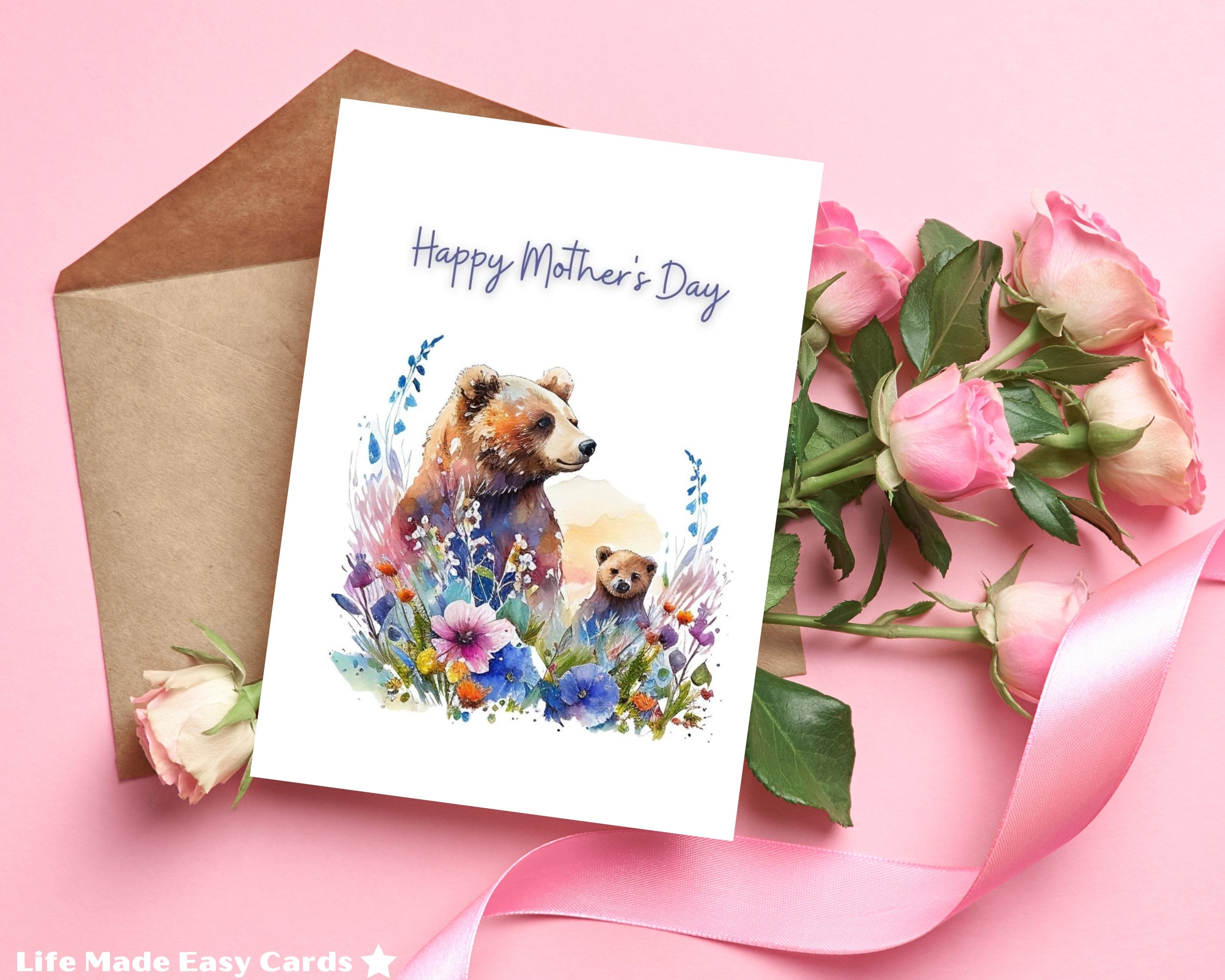 Printable Mothers Day Card, Digital Mothers Day Card, Mama Bear Card ...