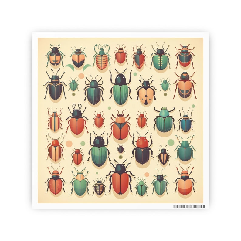 Vintage Beetles Poster: Enchanting Botanical Print for Nature - Etsy