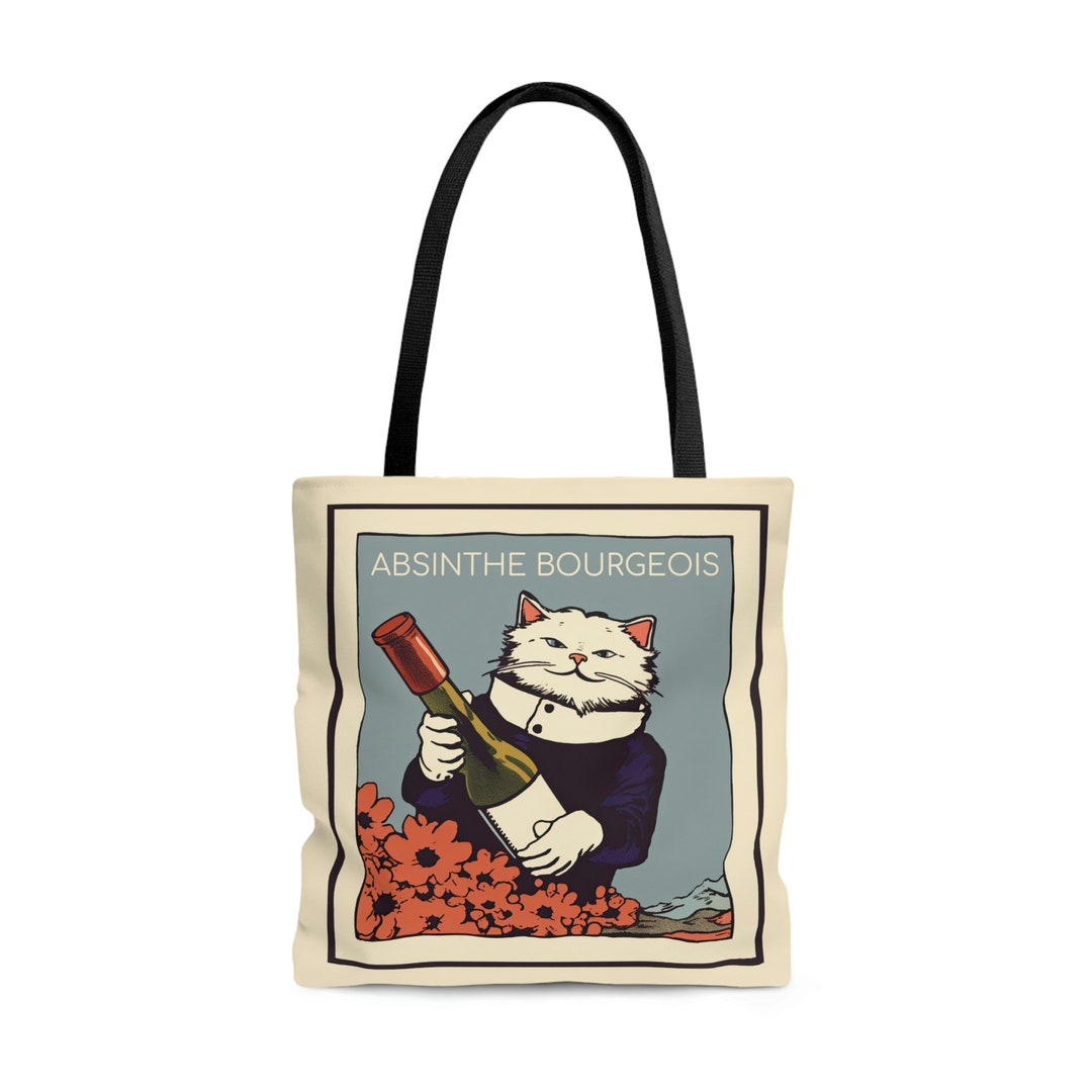 Absinthe Bourgeois Classy Cat Tote - Etsy