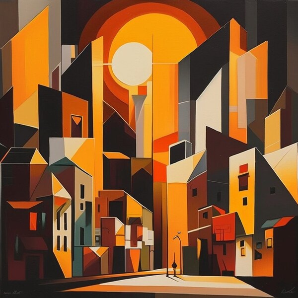 Cubist Cityscape - Etsy