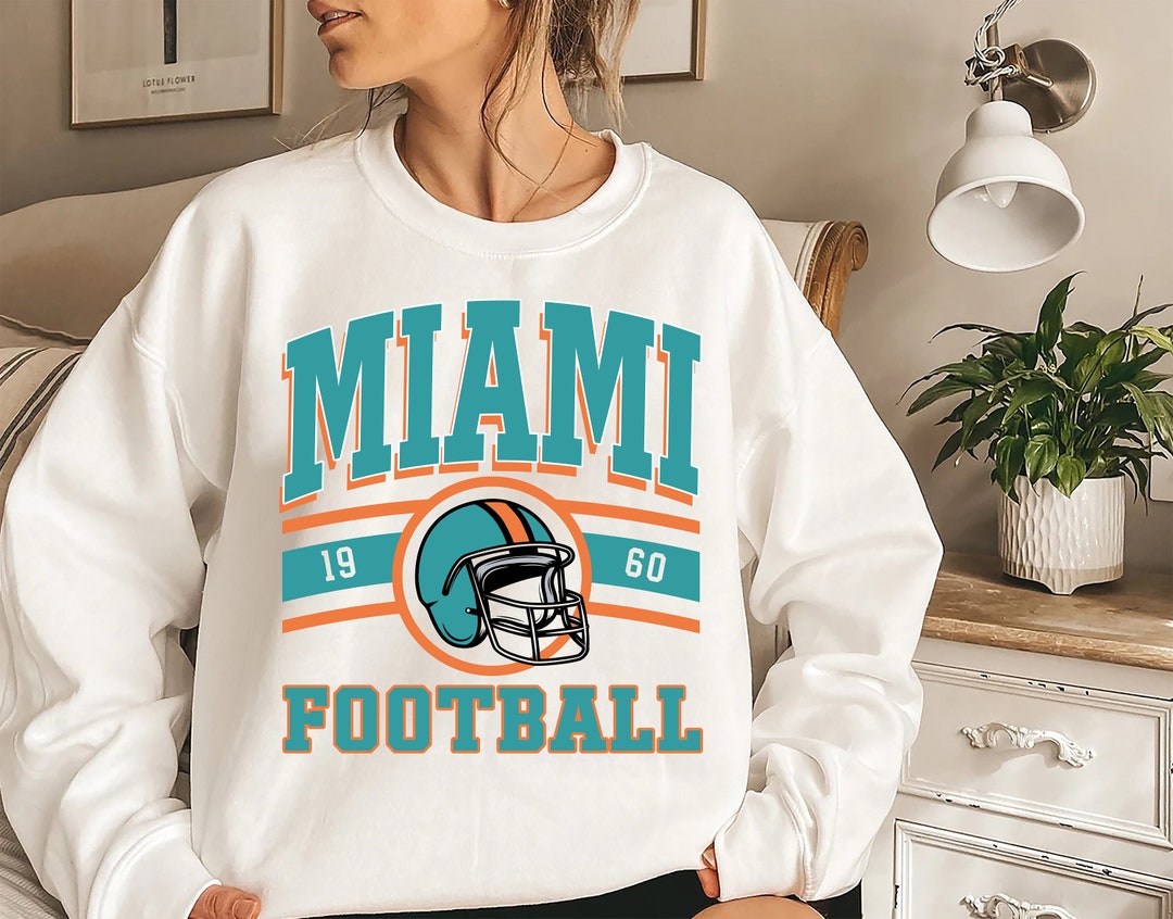 Miami Football Sweatshirt Vintage Miami Football Crewneck - Etsy