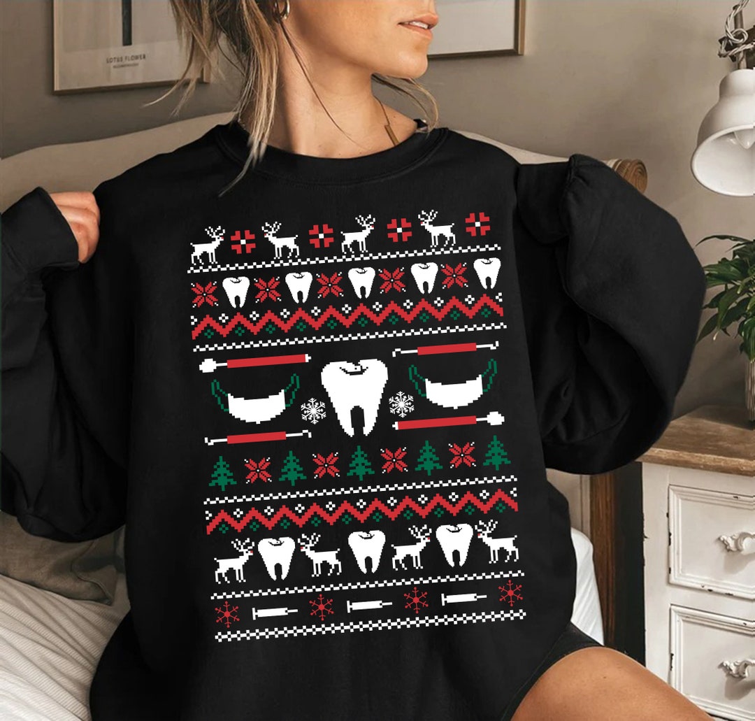 Funny Christmas Teeth Crewneck Sweatshirt Cute Christmas - Etsy