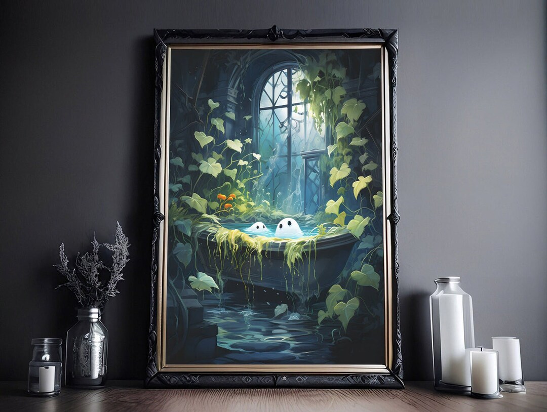 Cute Ghost is Soaking in the Bath Poster Cute Little Ghost - Etsy