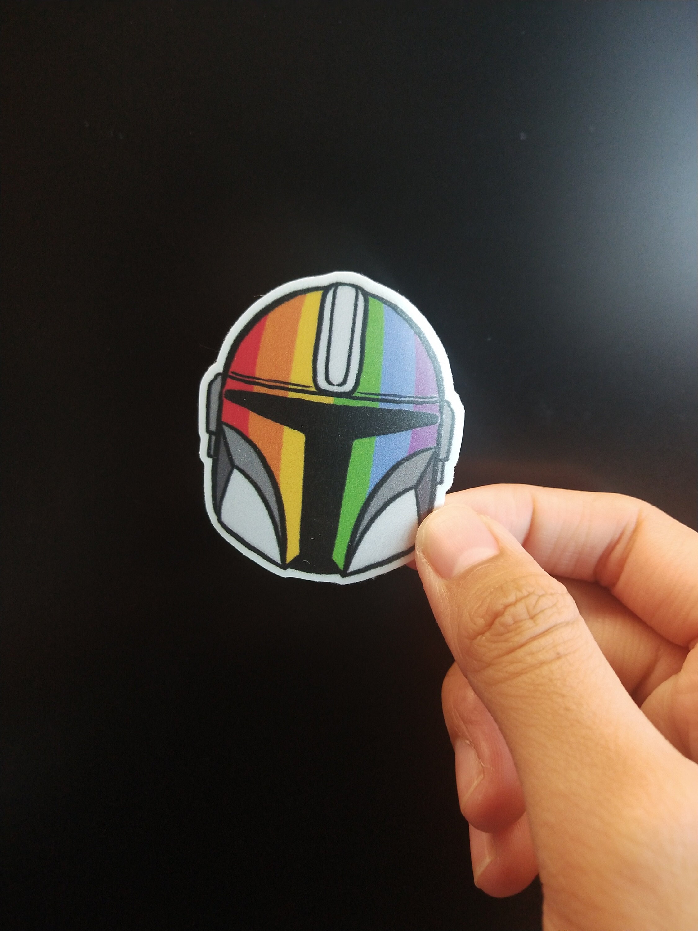 Pride Mandalorian Helmet Sticker - Etsy