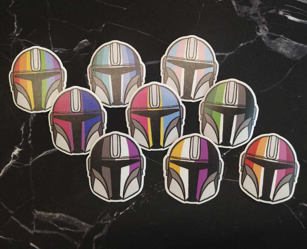 Pride Mandalorian Helmet Sticker - Etsy