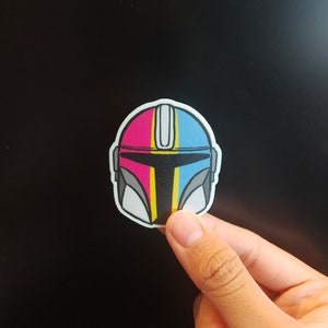 Pride Mandalorian Helmet Sticker - Etsy