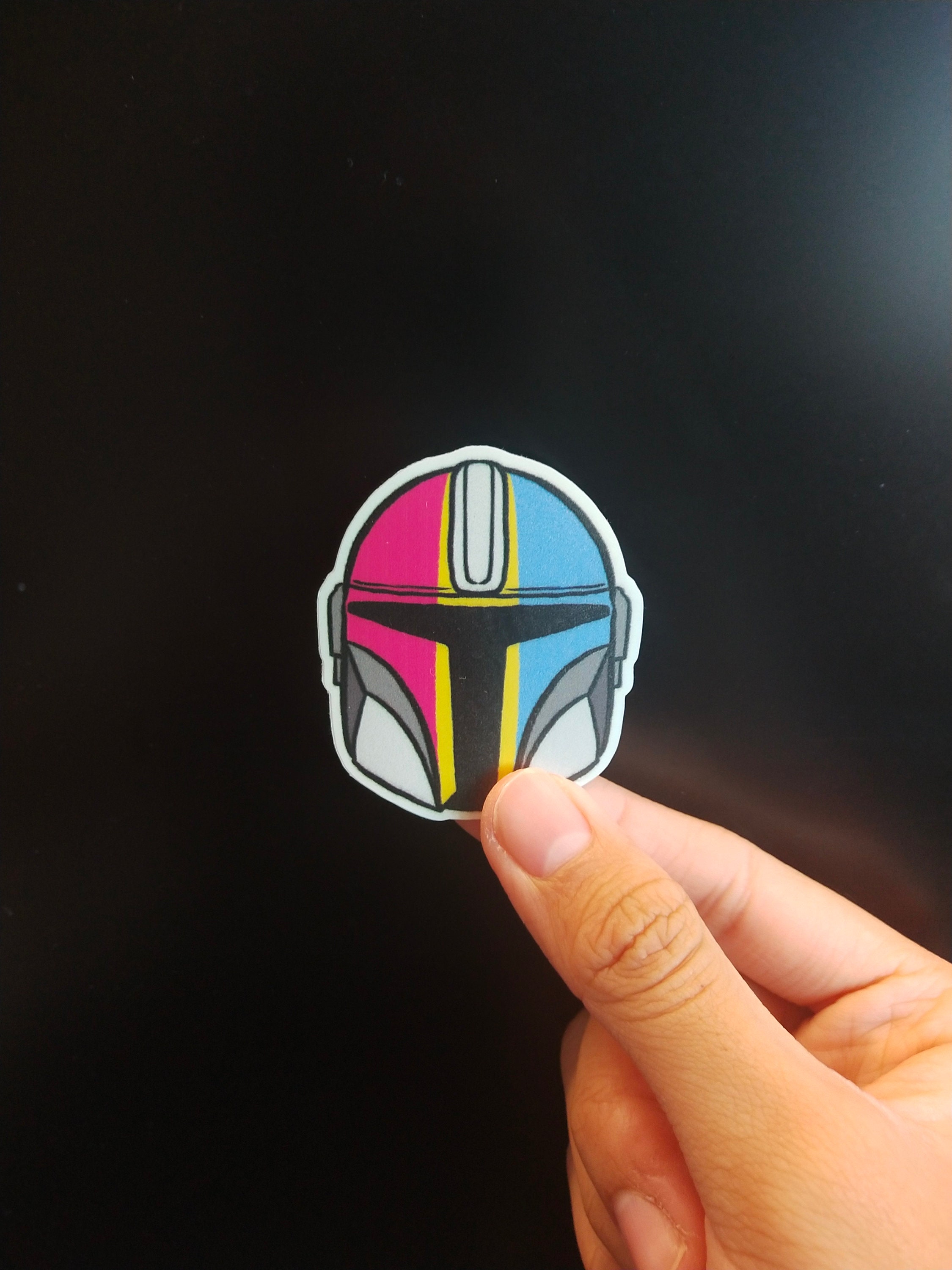 Pride Mandalorian Helmet Sticker - Etsy