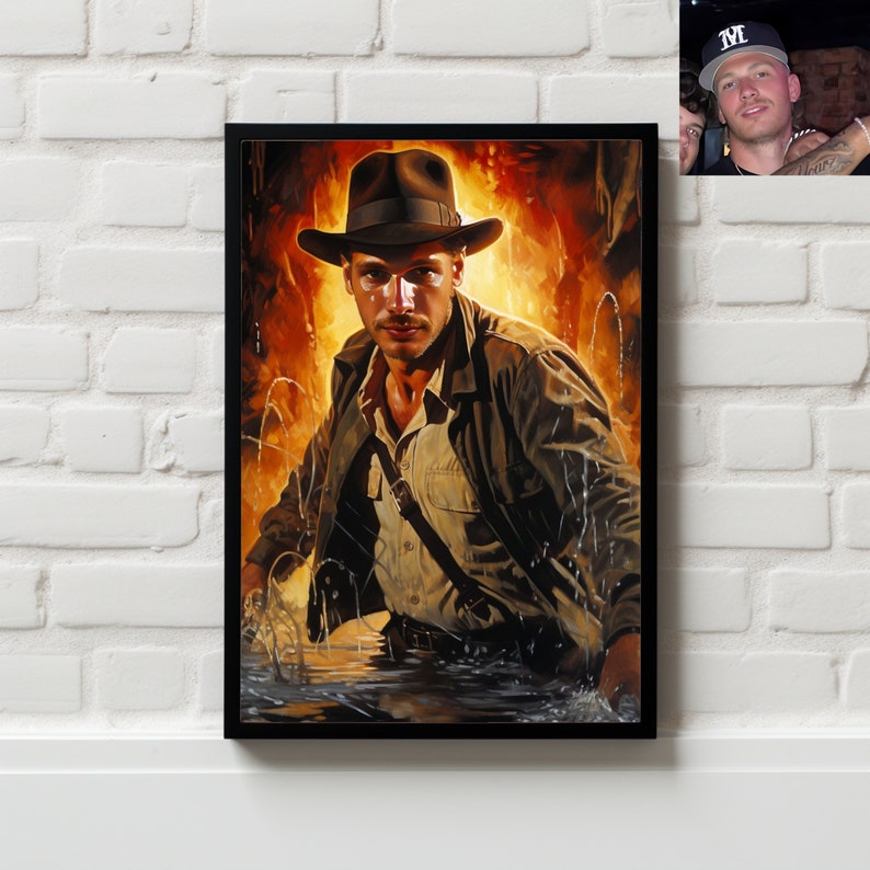 Custom Indiana Jones Style Portrait, Digital Made From Photo, Gift - Etsy