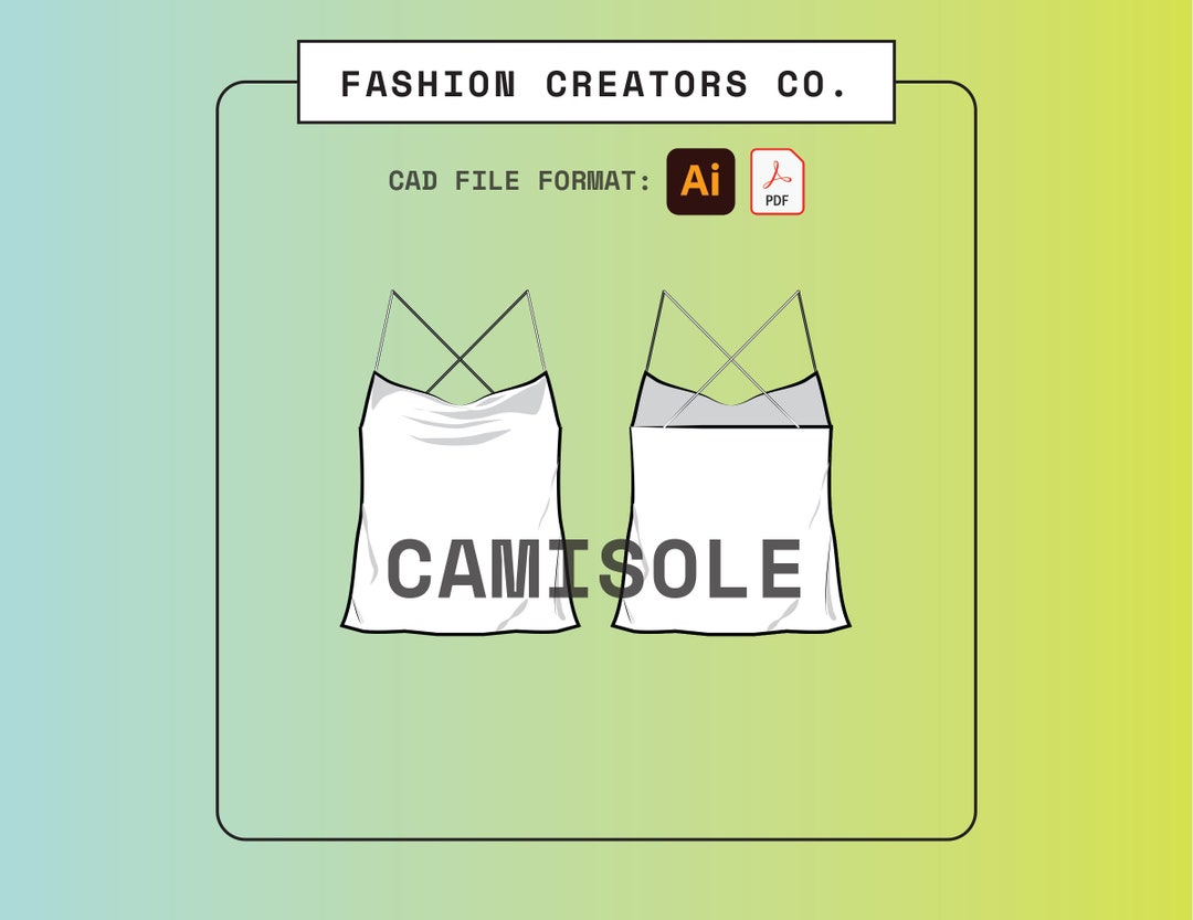 Camisole | Digital Fashion Flat Sketch | Vector Drawing | CAD | Tech ...