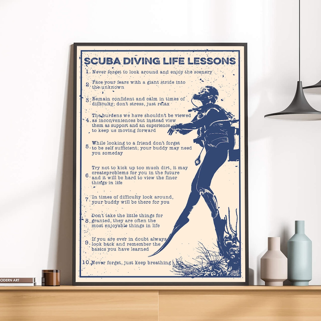 Scuba Diving Life Lessons Poster Scuba Diving Poster Gift - Etsy