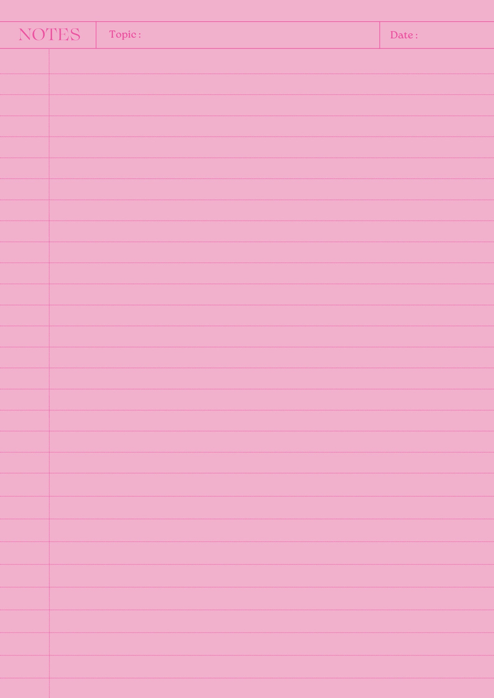 Pretty in Pink Note Template - Etsy