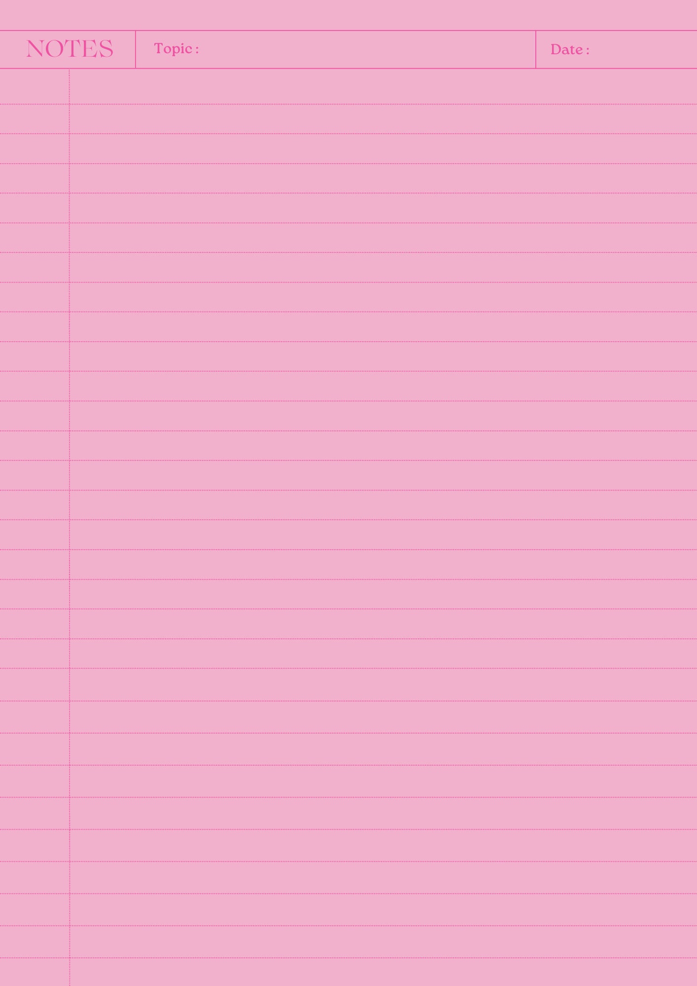 Pretty in Pink Note Template - Etsy