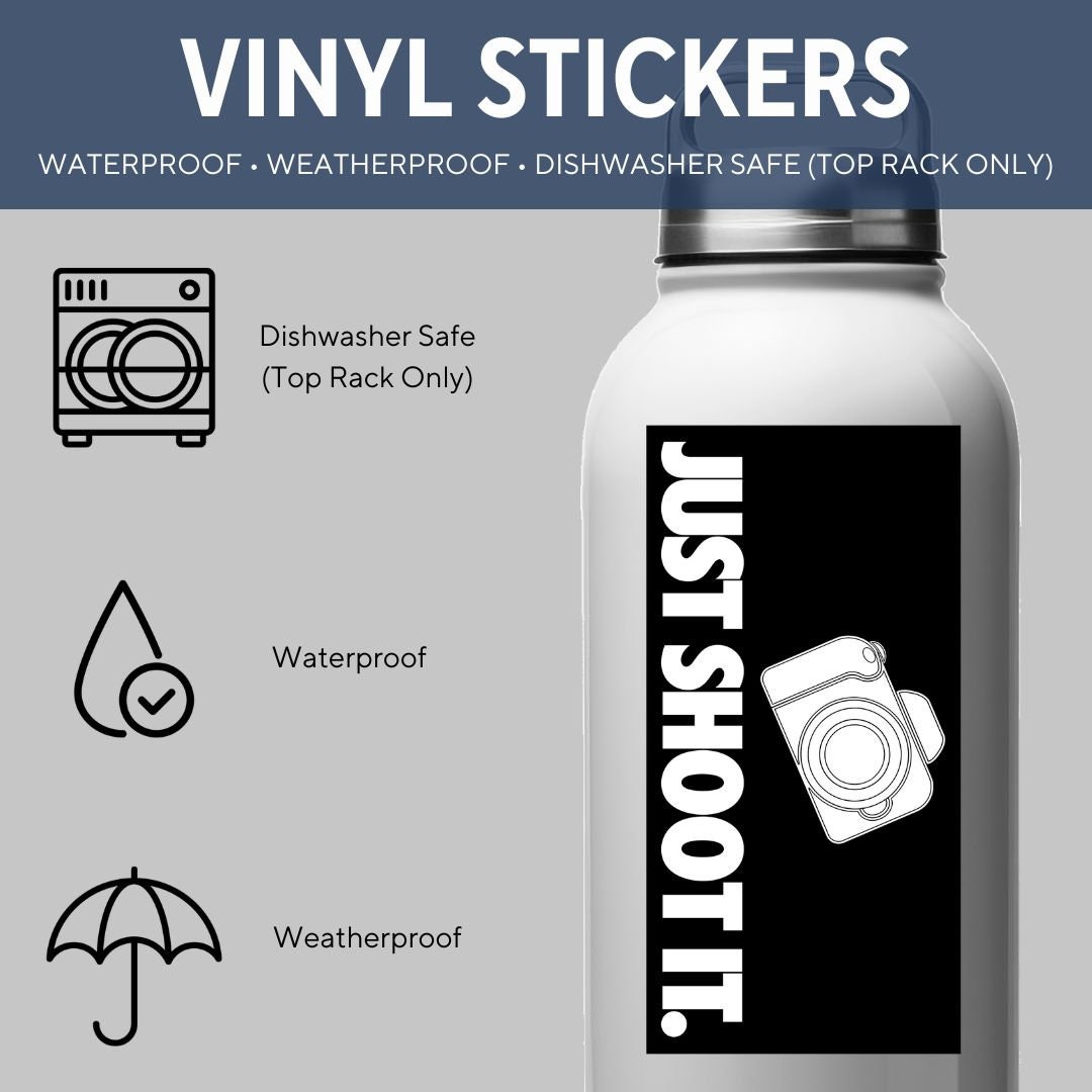 Just Shoot It Photography Sticker: Waterproof Vinyl Decal - Etsy