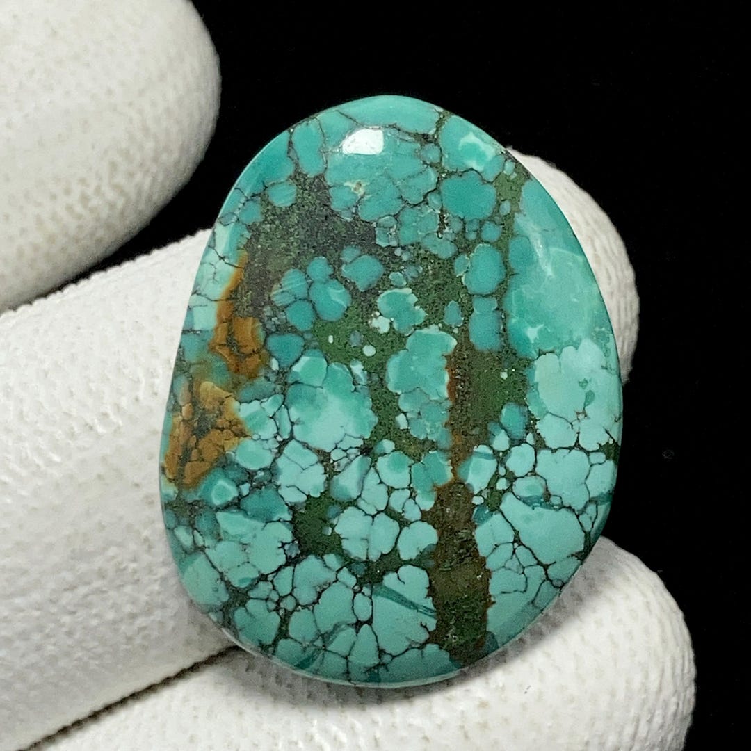 Cloud Mountain Spider Web Turquoise, Freeform Cabochon, 26x20x4 MM, 15 ...