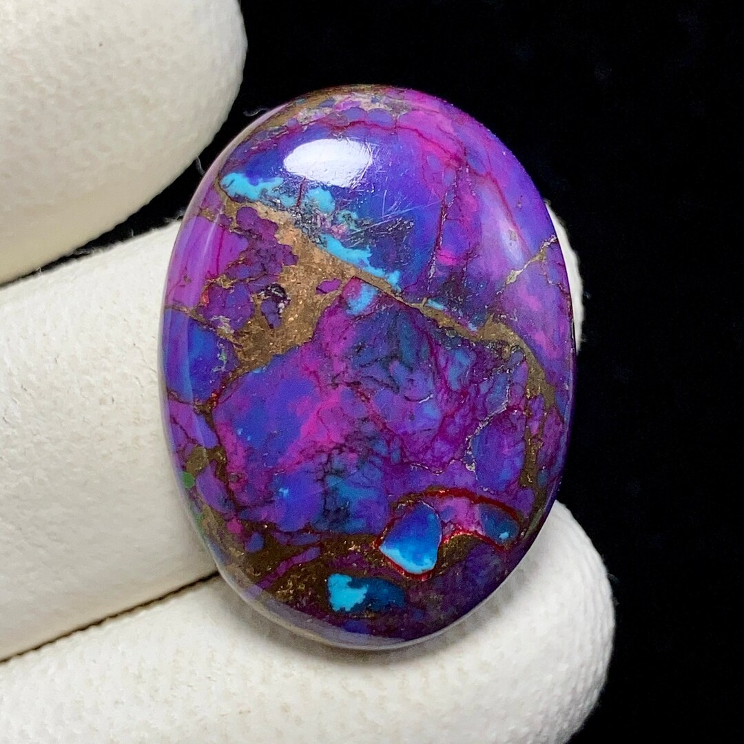 Natural Purple Mohave Copper River Turquoise , Oval Cabochon, 27x20x6 ...