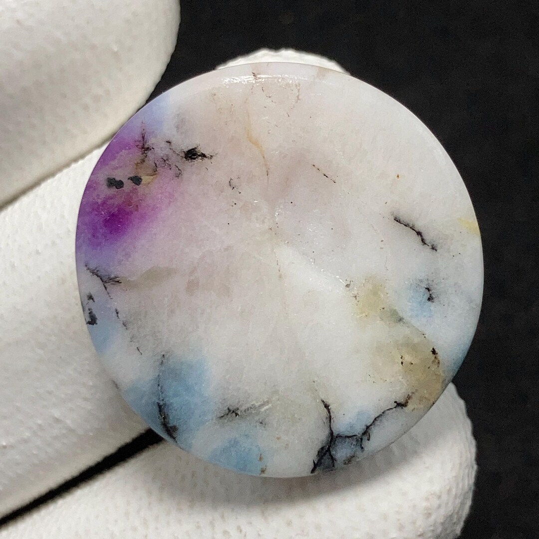 Blue Hackmanite, Color Changing Stone , Round Cabochon, 25x6 MM, 24 CTS ...