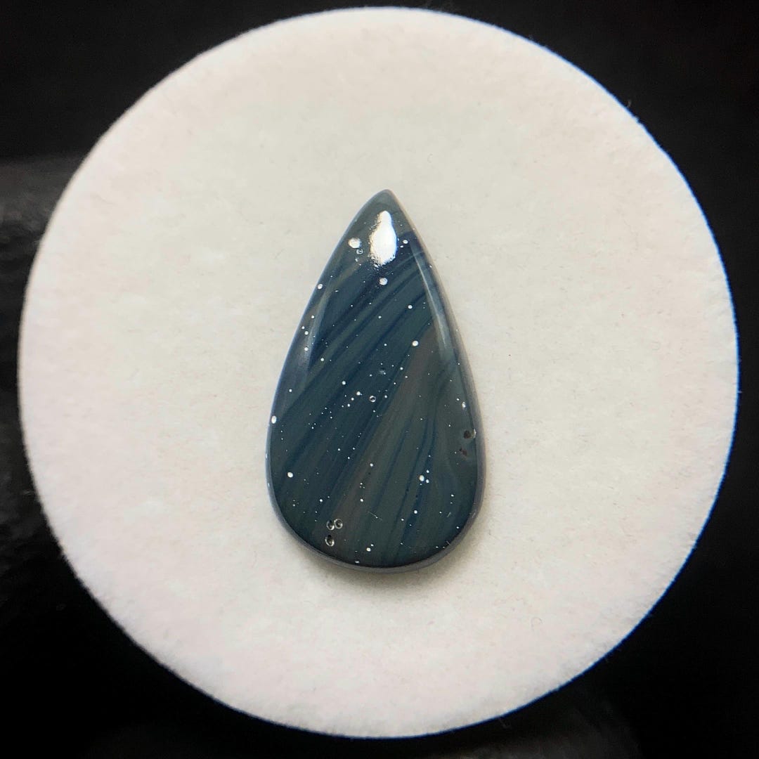 Blue Slag AKA Leland Blue Mountain Stone, Pear Cabochon, 23x14x4 MM, 9 ...