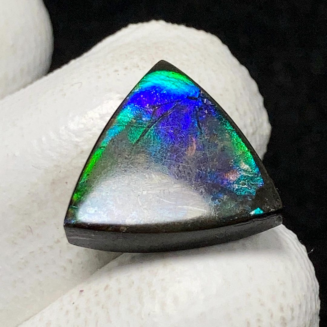 Multi Fiery Ammolite, Freeform Cabochon, 19x12x6 MM, 13 CTS, Beautiful ...