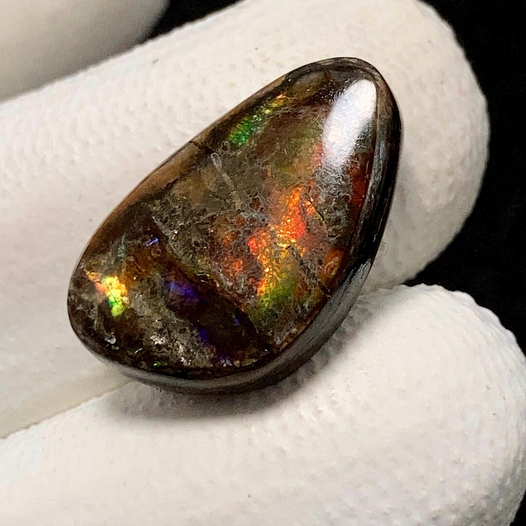 Multi Fiery Ammolite , Freeform Cabochon, 19x12x4 MM, 10 CTS, Beautiful ...