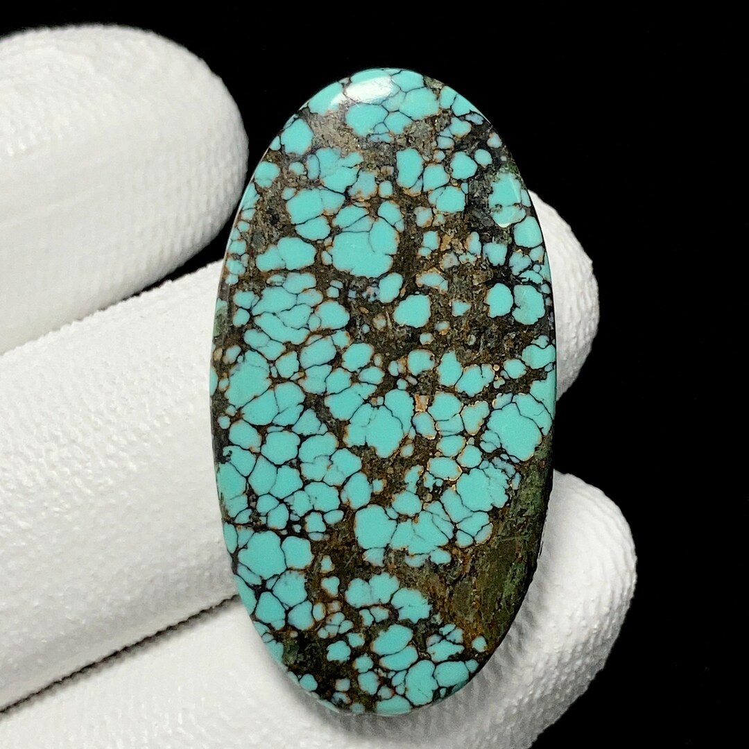 Rustic Cloud Mountain Spider Web Turquoise, Oval Cabochon, 36x19x3 MM ...