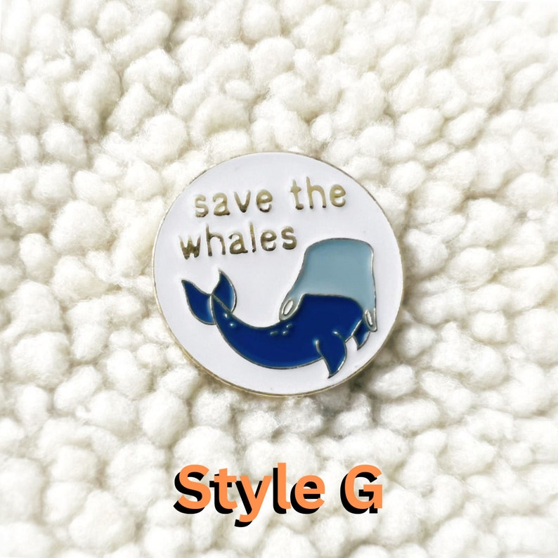 Whales Enamel Pin, Save Whale Badge, Ocean Whale Enamel Pin, Save the ...