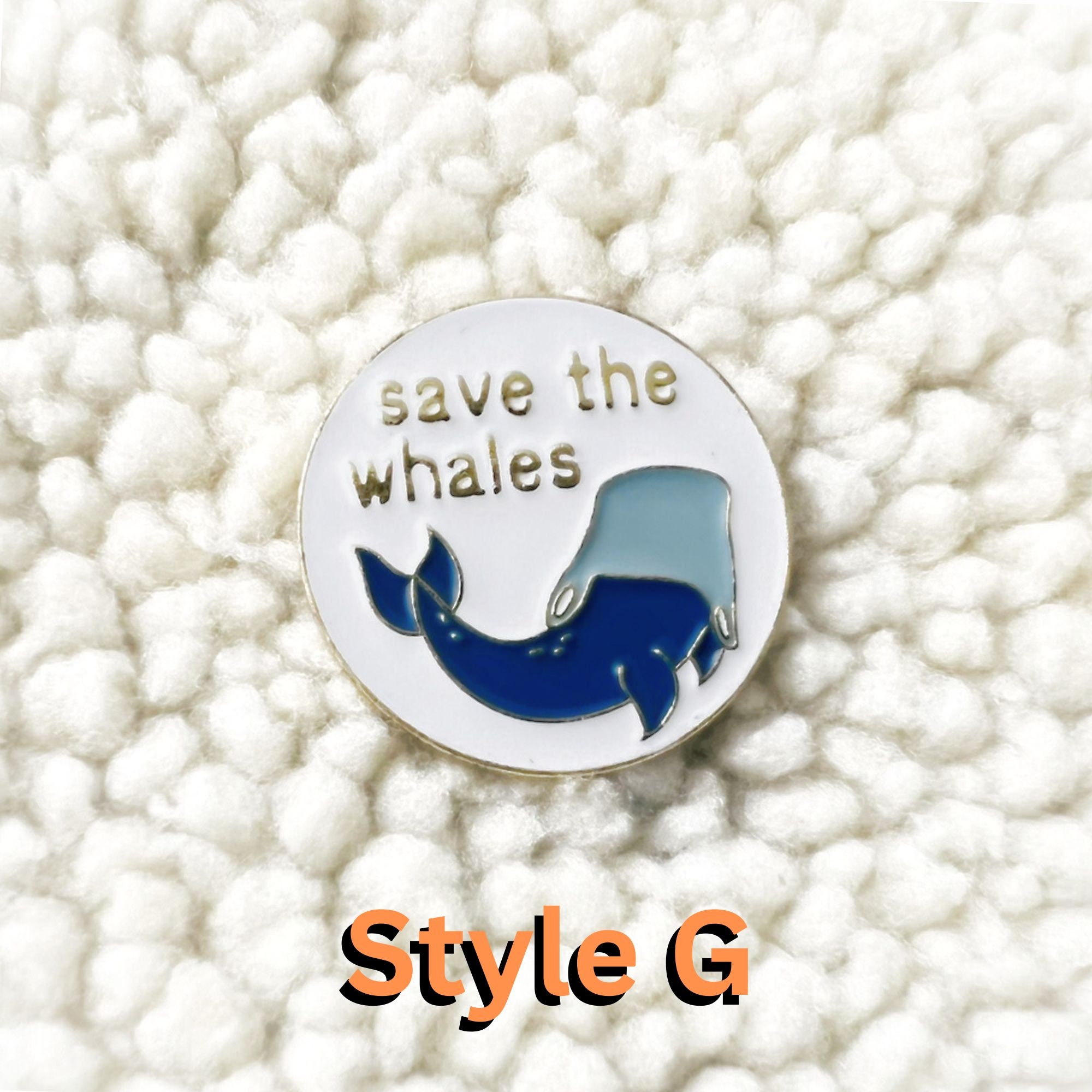 Whales Enamel Pin, Save Whale Badge, Ocean Whale Enamel Pin, Save the ...