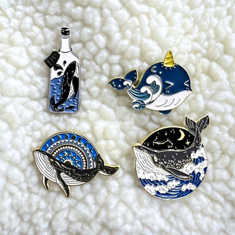 Whale Enamel Pin - Etsy