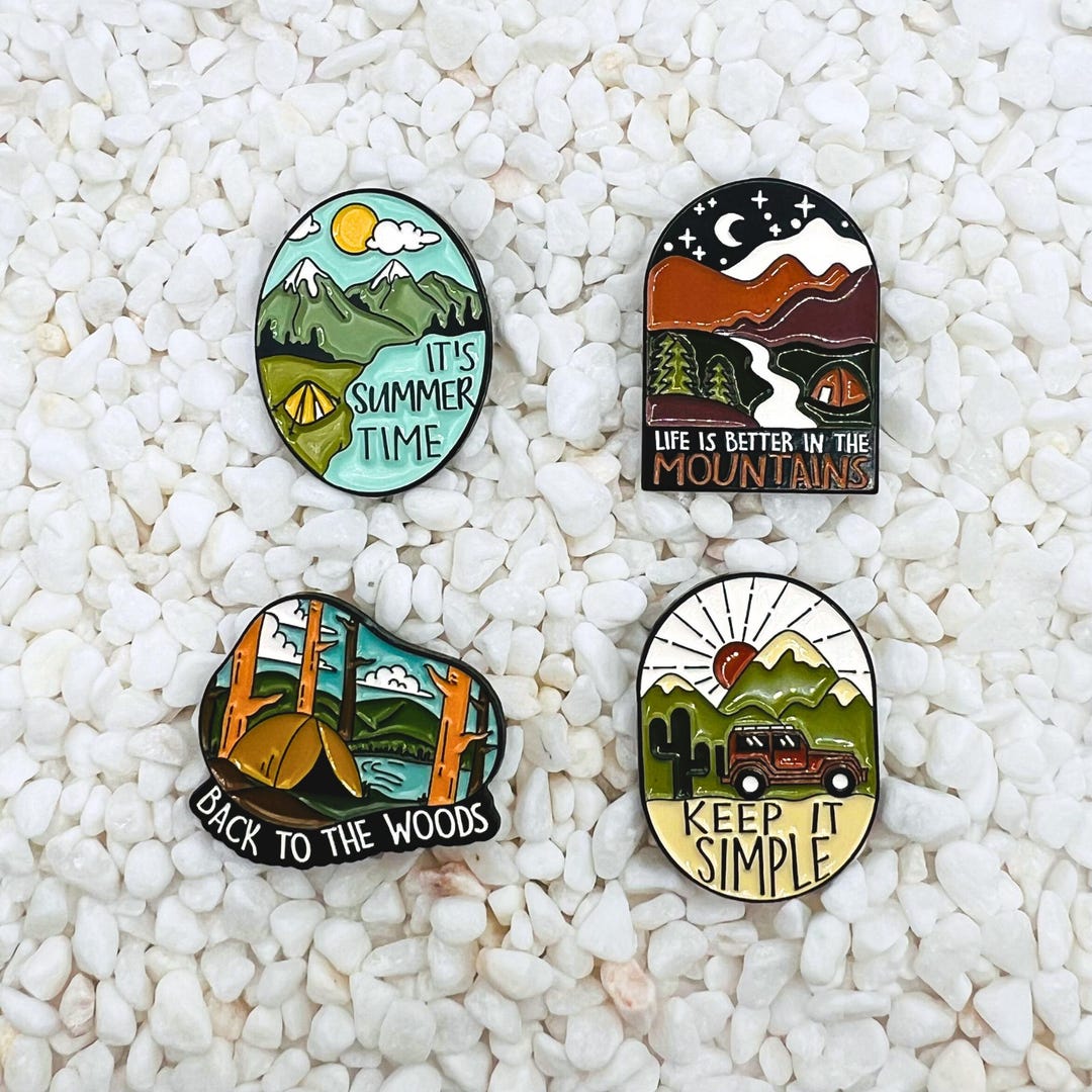 Cute Enamel Pin for Travel Lover, Camp Lover, and Nature Lover, Cool ...