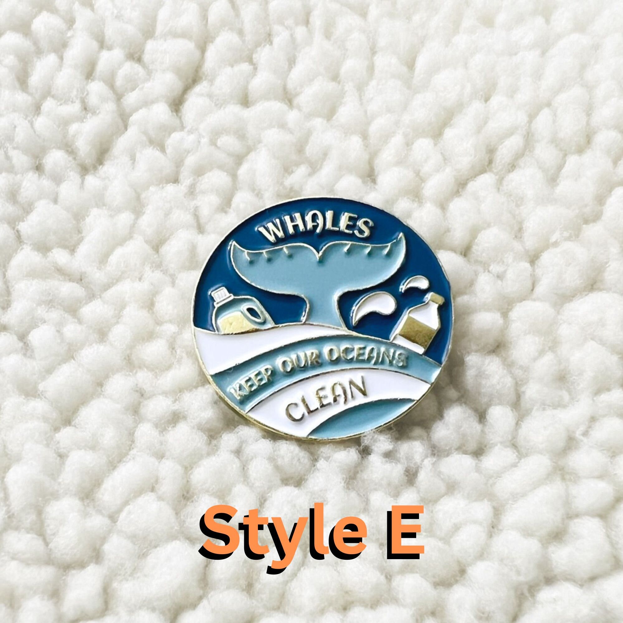 Whales Enamel Pin, Save Whale Badge, Ocean Whale Enamel Pin, Save the ...