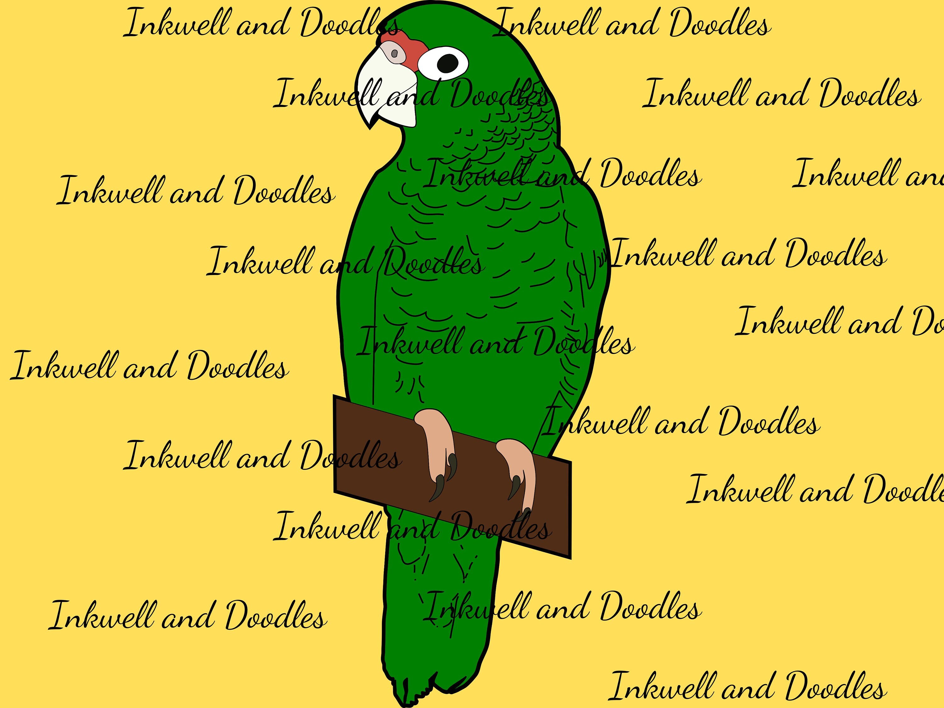 Cotorra puertorriqueña SVG paquete digital loro verde Puerto Rico SVG diseño ave verde descargar ...