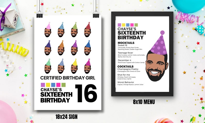 Certified Birthday Girl Party Bundle, Drake Birthday, Party Templates ...