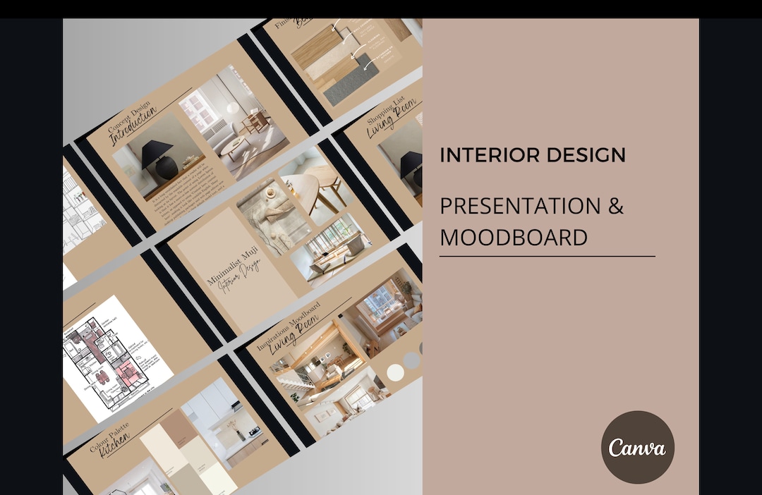 Interior Design Client Presentation Editable Canva Template Project ...