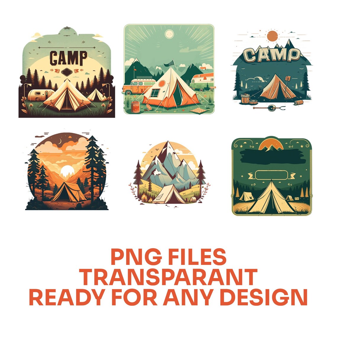 18 Vintage Camping Clipart, Camping Logo, Label Shits, Forest Camping Clipart, Camp Life,outdoor ...