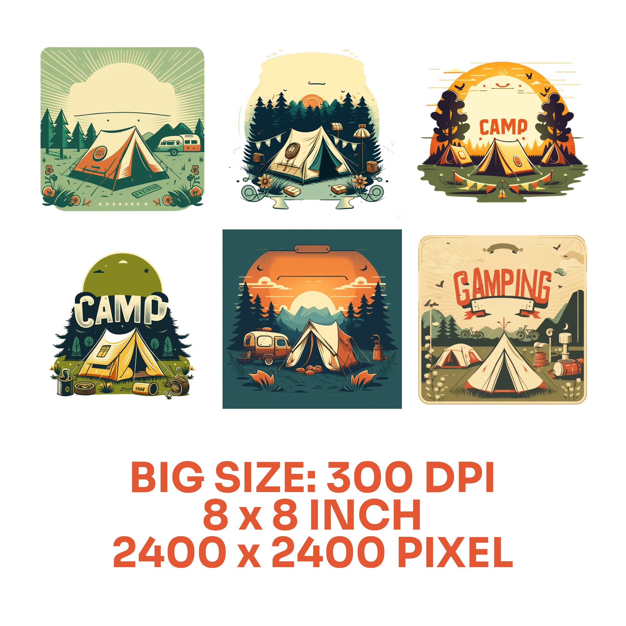 18 Vintage Camping Clipart, Camping Logo, Label Shits, Forest Camping Clipart, Camp Life,outdoor ...