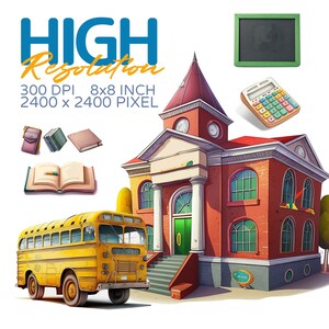 Back to School PNG, School Clipart Bundle, School Supplies, Teacher and ...