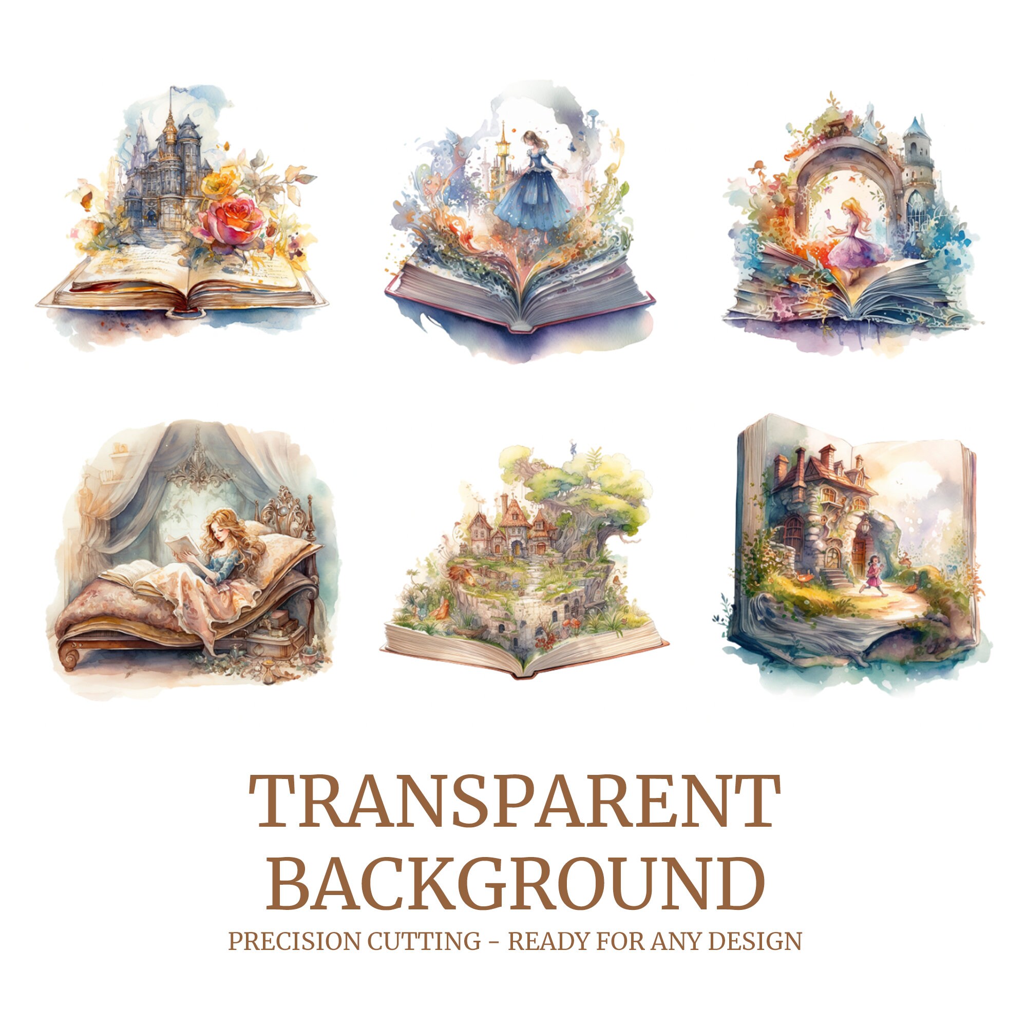 20 Magical Book Clipart, Fantasy Book Bundle, Fairy Tale Clipart, PNG ...