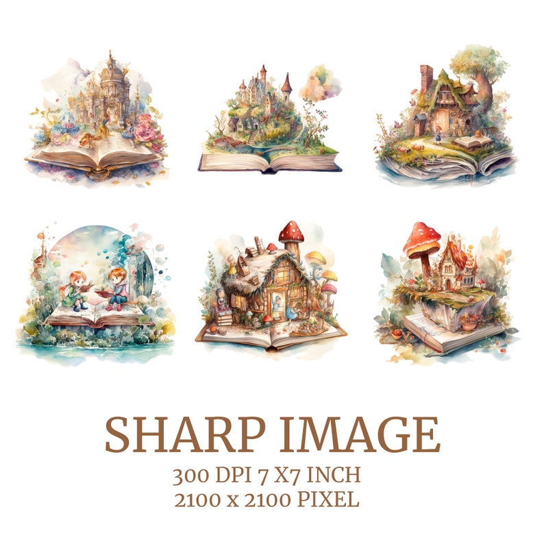 20 Magical Book Clipart, Fantasy Book Bundle, Fairy Tale Clipart, PNG ...