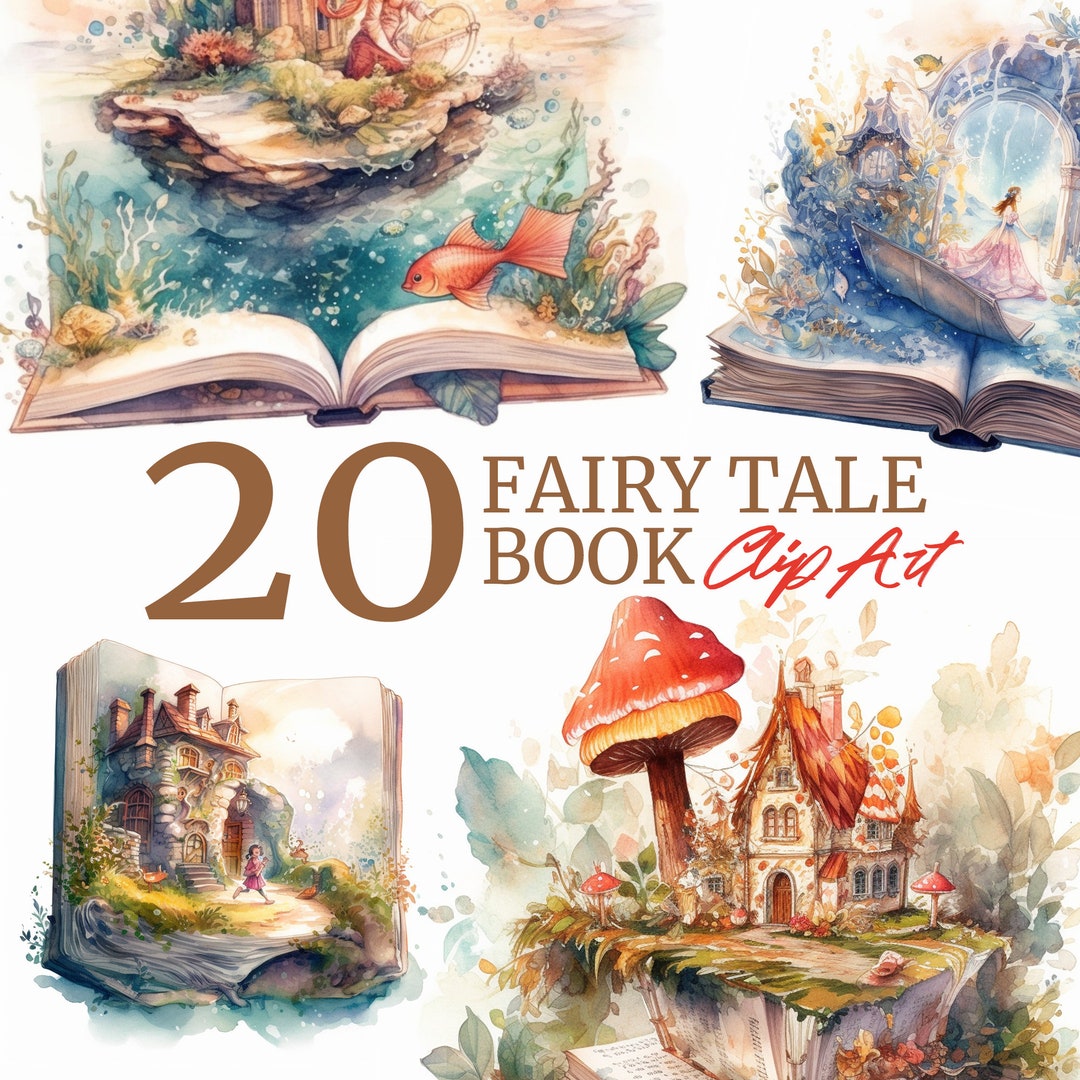 20 Magical Book Clipart, Fantasy Book Bundle, Fairy Tale Clipart, PNG ...