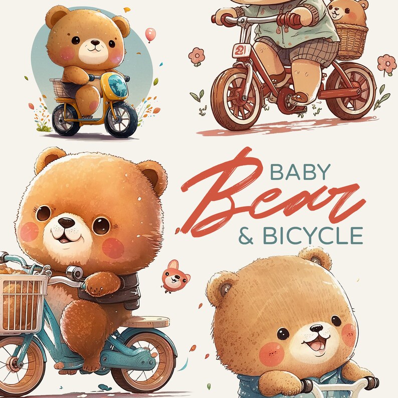 Baby Bear Clip Art Clipart Baby Shower Elements Cute Teddy - Etsy
